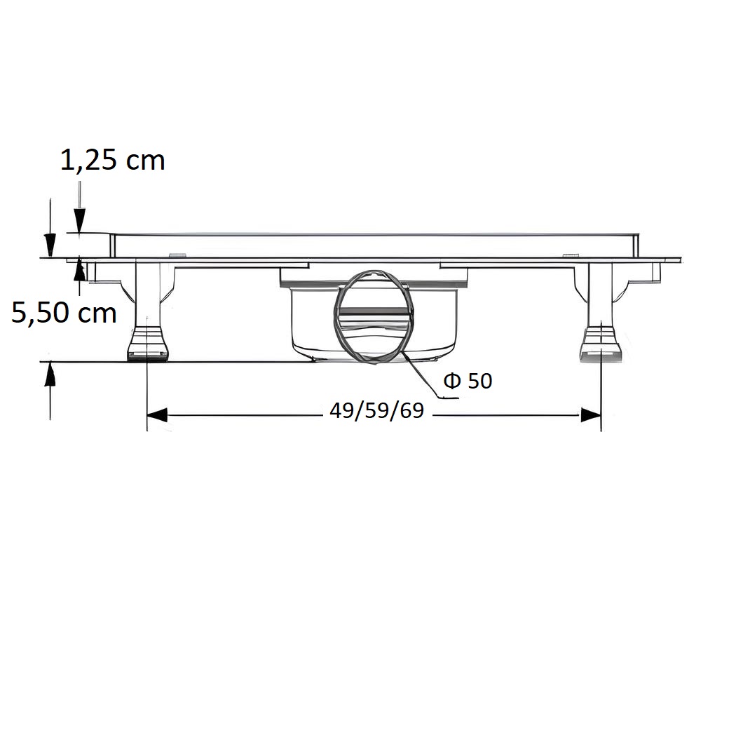 MaxiFlow Scala Legal 60 cm Σιφωνι - Κανάλι Ντουζιέρας Δαπέδου br402760 ...