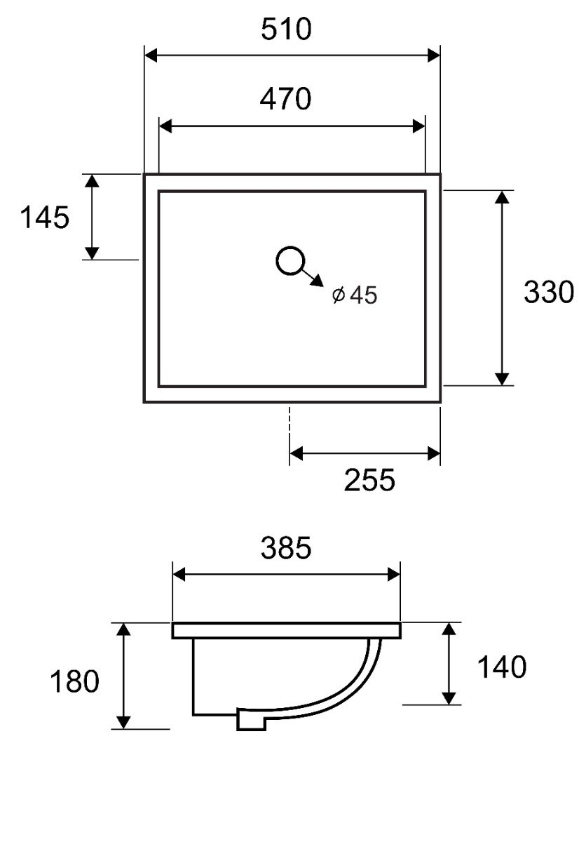 Karag LT 6008 Νιπτήρας 51x38,5 Υποκαθήμενος | cucinaebagno.gr